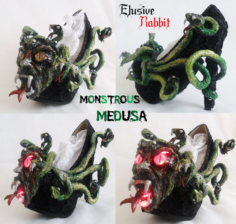 Monstrous Medusa Light up SFX Heels Snakes Serpent Reptile - Etsy