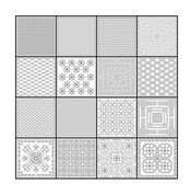 CRAZY PATCH Blackwork / Backstitch Pattern / Chart Counted Cross Stitch Geometric Patchwork ...