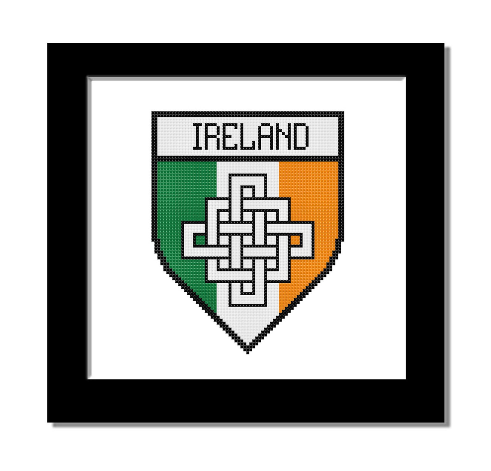 Irish Cross Stitch Pattern, Ireland Crest, Irish Flag, Celtic Knot ...