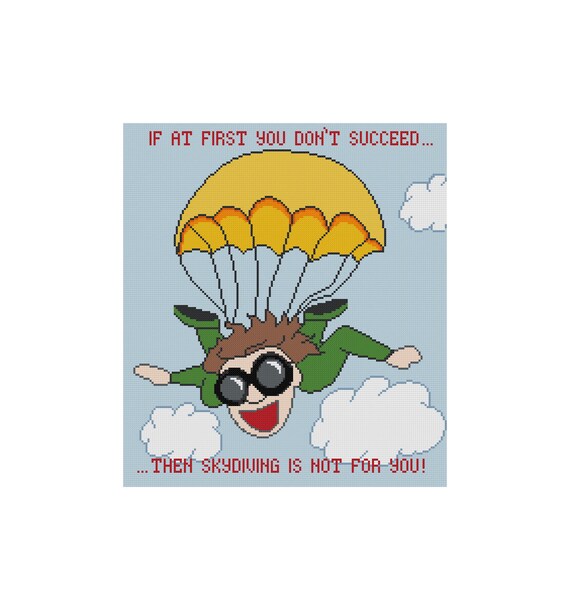 Cross Stitch Pattern Skydiving by Cowbell Cross Stitch - Etsy