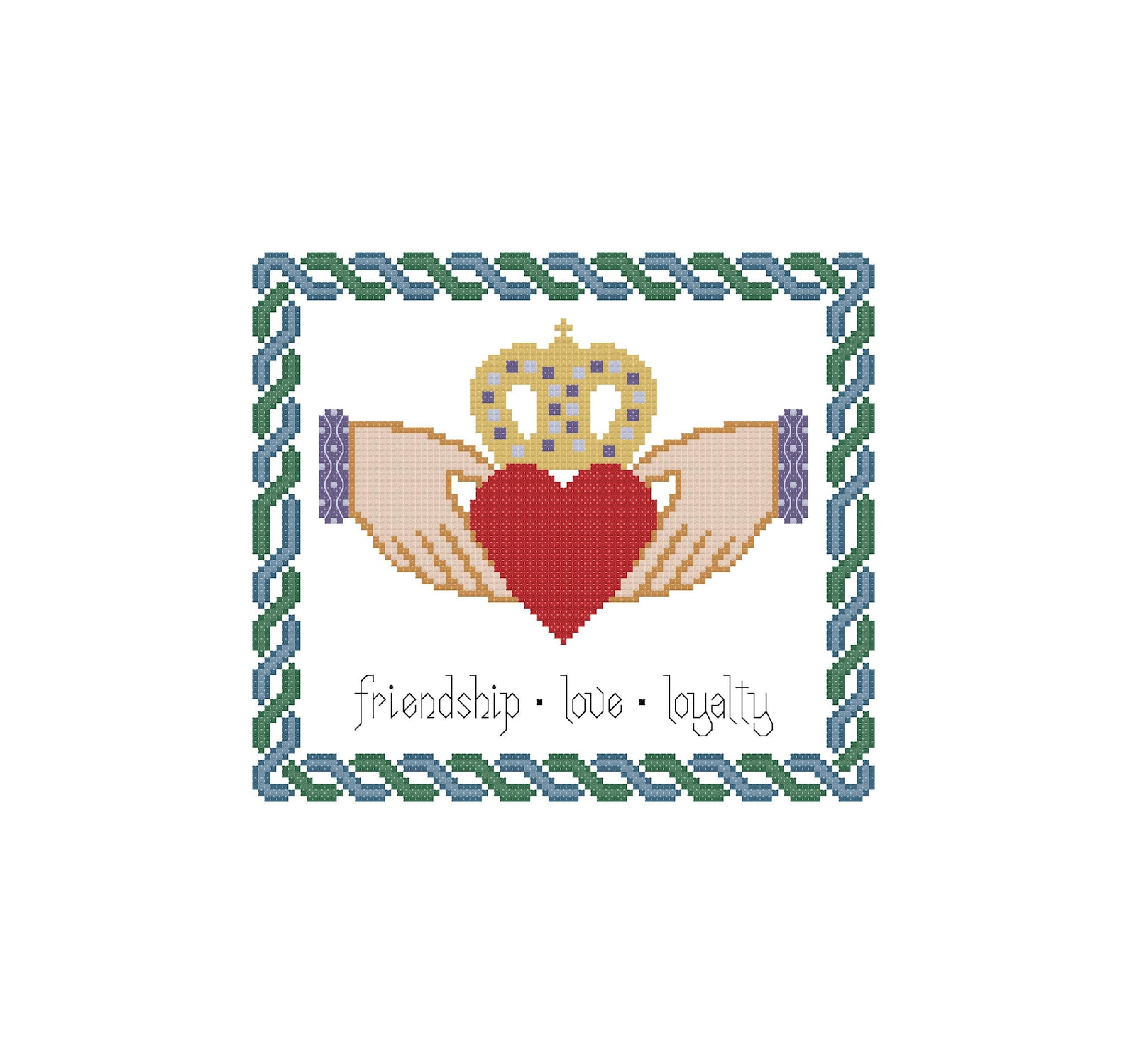 Irish Cross Stitch Pattern, Irish Claddagh, Celtic Cross Stitch ...