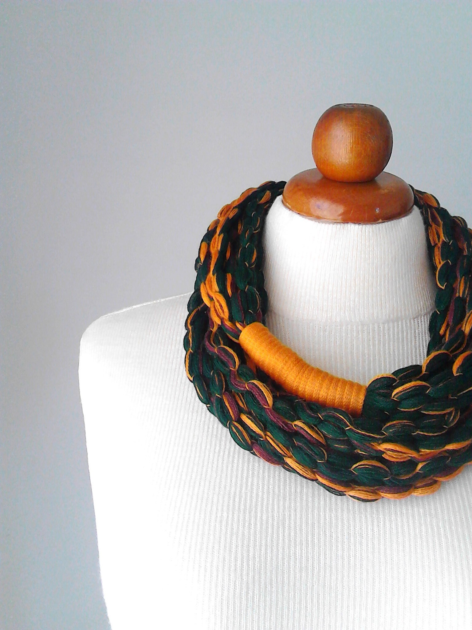 Fiber necklace Fiber art scarf necklace scarf textile necklace | Etsy