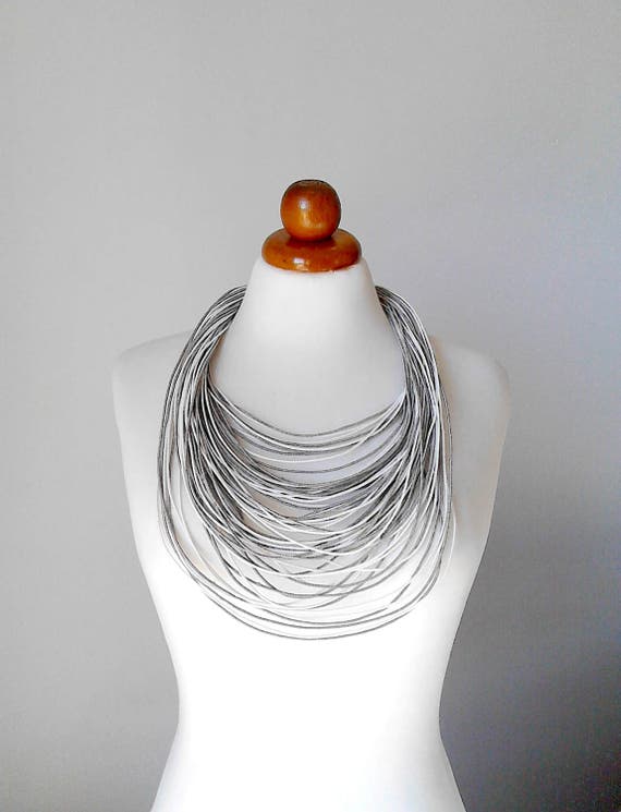 Multi strand necklace multi strand jewelry white statement | Etsy