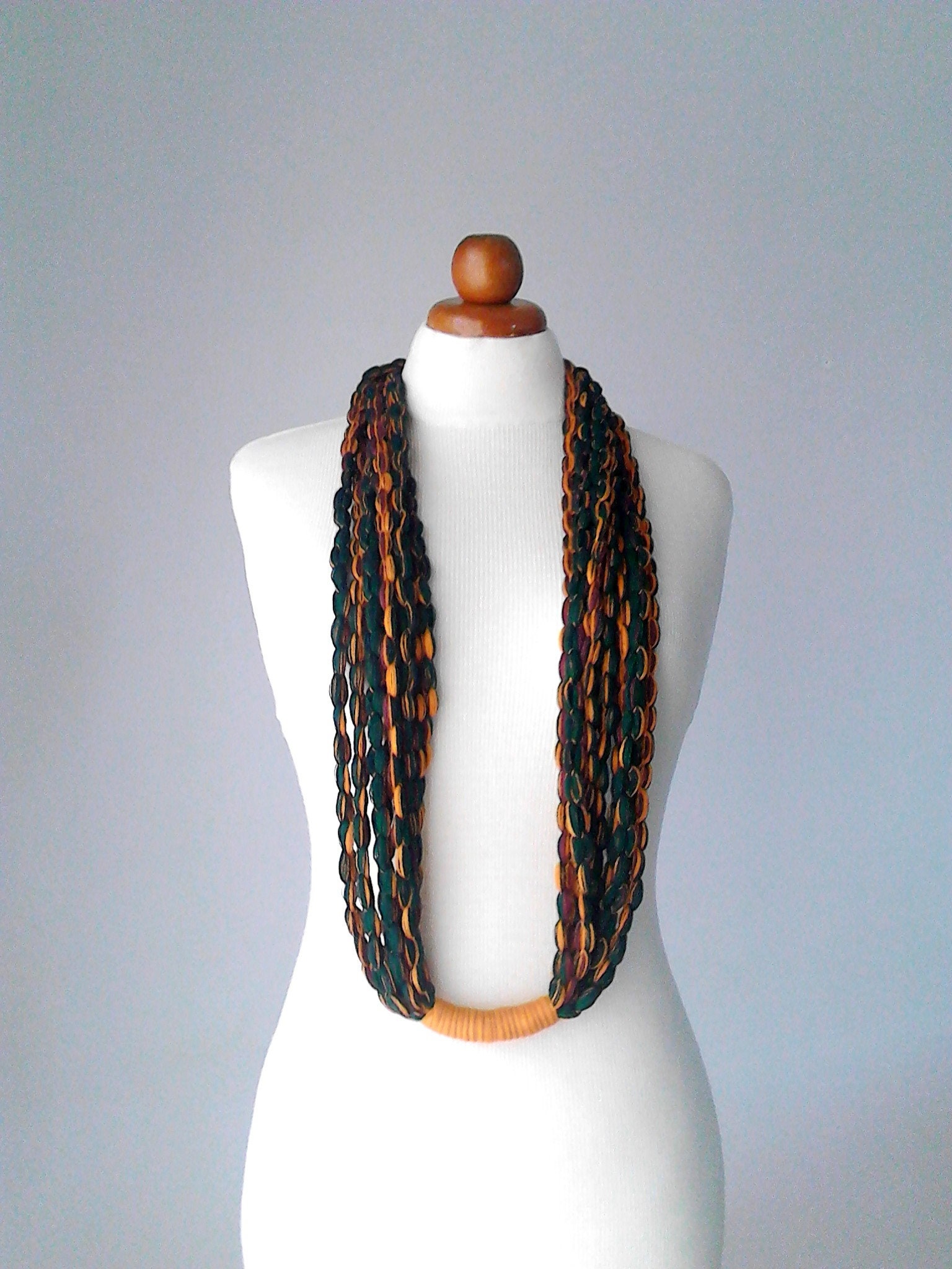 Fiber Necklace Fiber Art Scarf Necklace Scarf Textile Necklace | Etsy