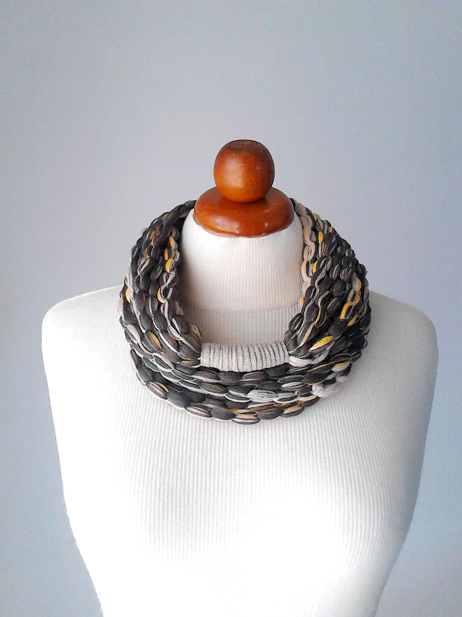 Fiber Necklace Fiber Art Scarf Necklace Scarf Textile Necklace | Etsy