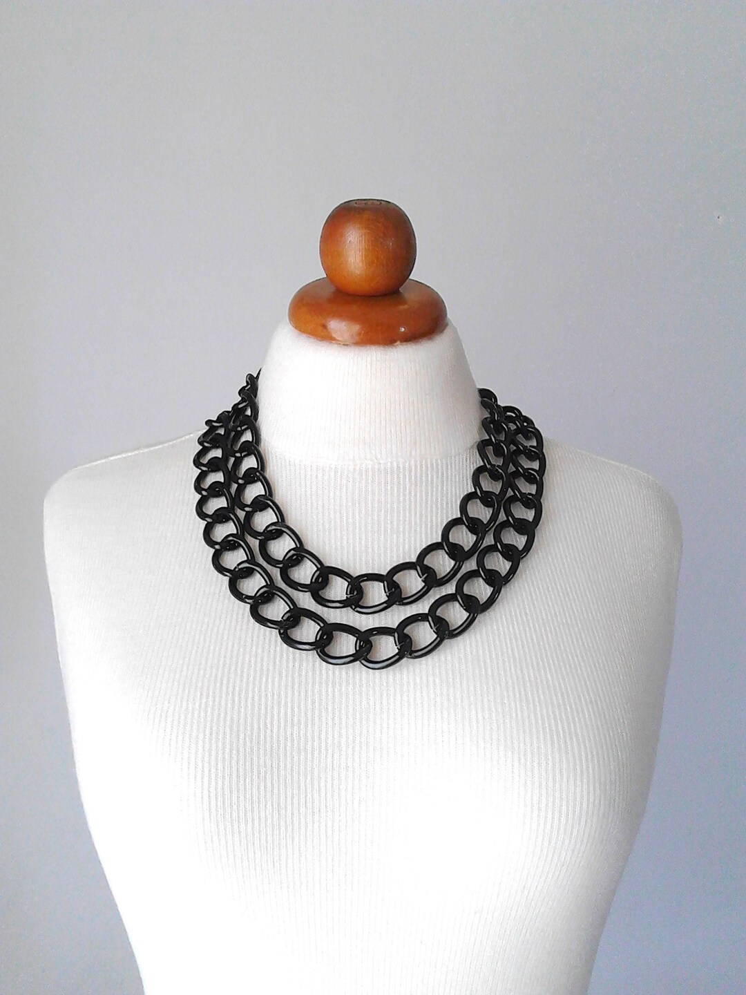 Black Chain Necklace Large Chain Necklace Chunky Chain - Etsy