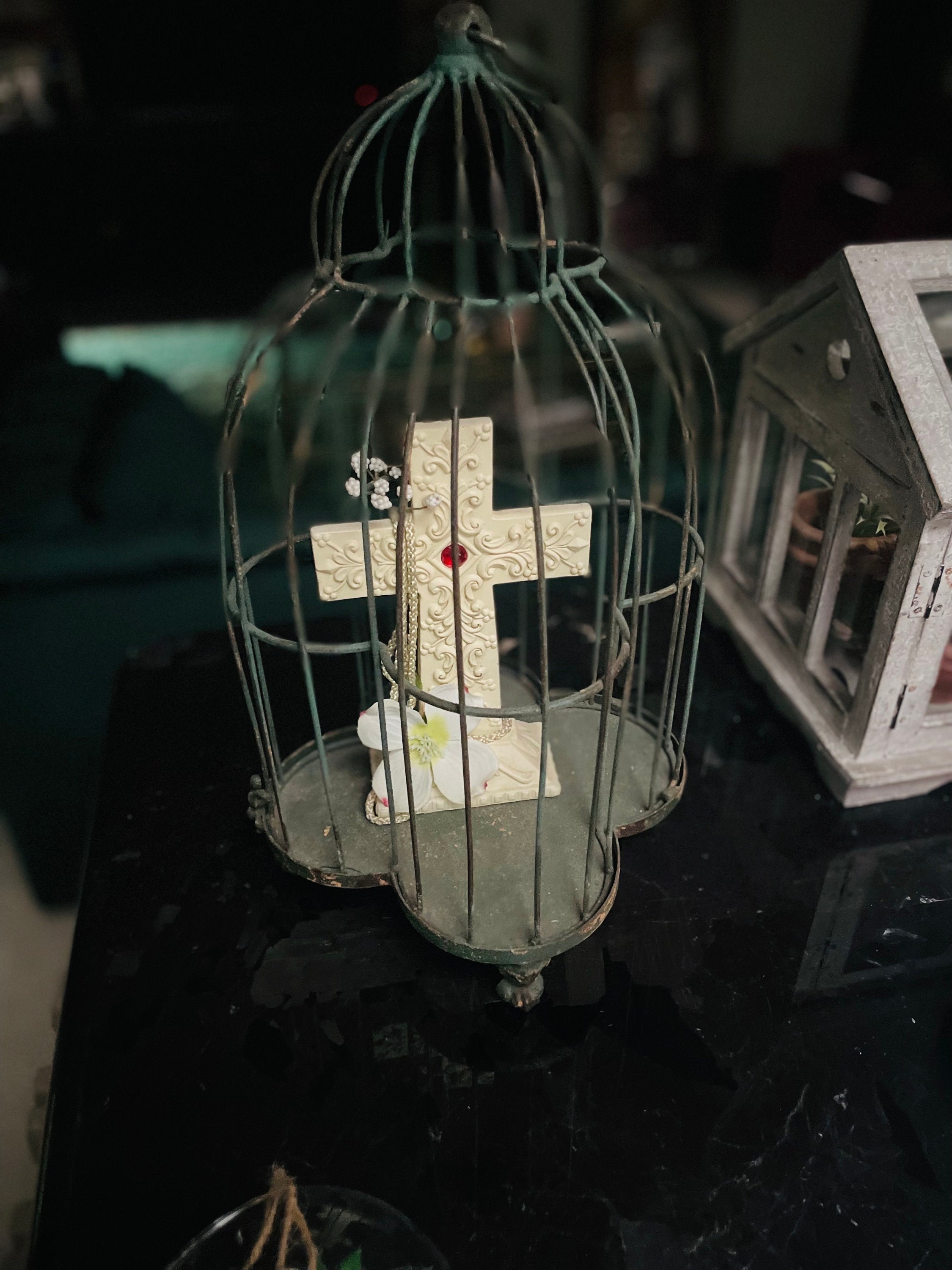 Beautiful Rustic Sage Green Bird Cage - Etsy