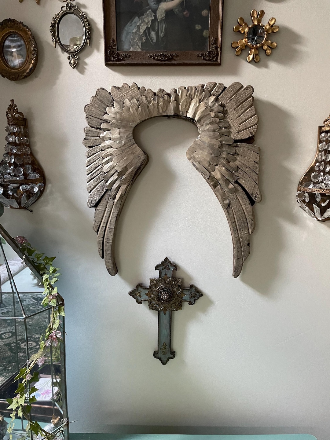Glorious Wood and Tin Wall Angel Wings - Etsy