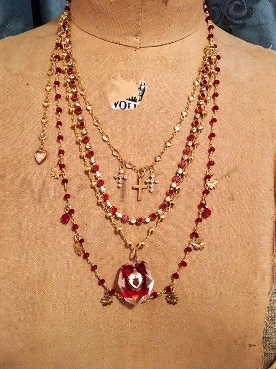 Catholic Jewelry Antique Blessed Sacred Heart Pendent | Etsy