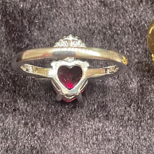 Red Stone Sacred Heart Ring - Etsy