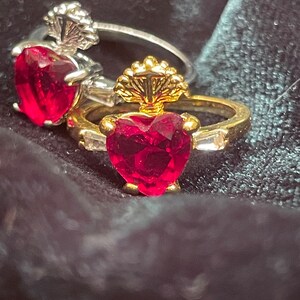 Red Stone Sacred Heart Ring - Etsy