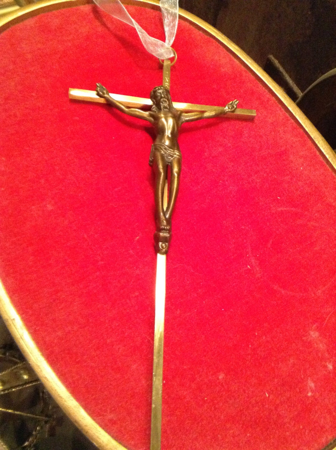 Vintage Brass Crucifix - Etsy