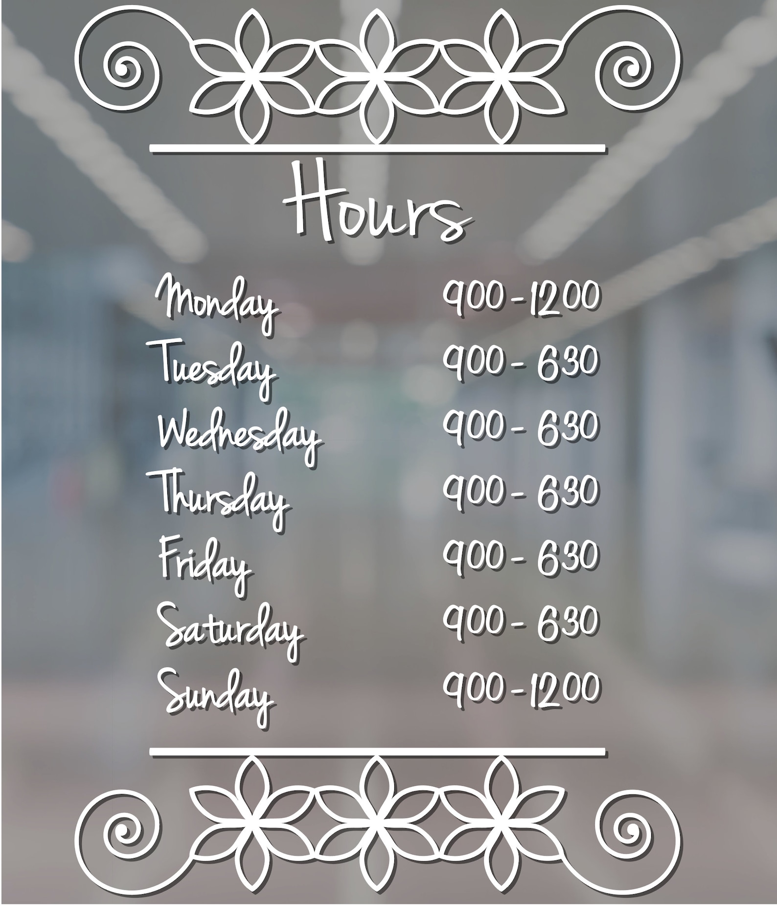 CUSTOM Store Hours Decal / Business Hours / Store Decal / | Etsy