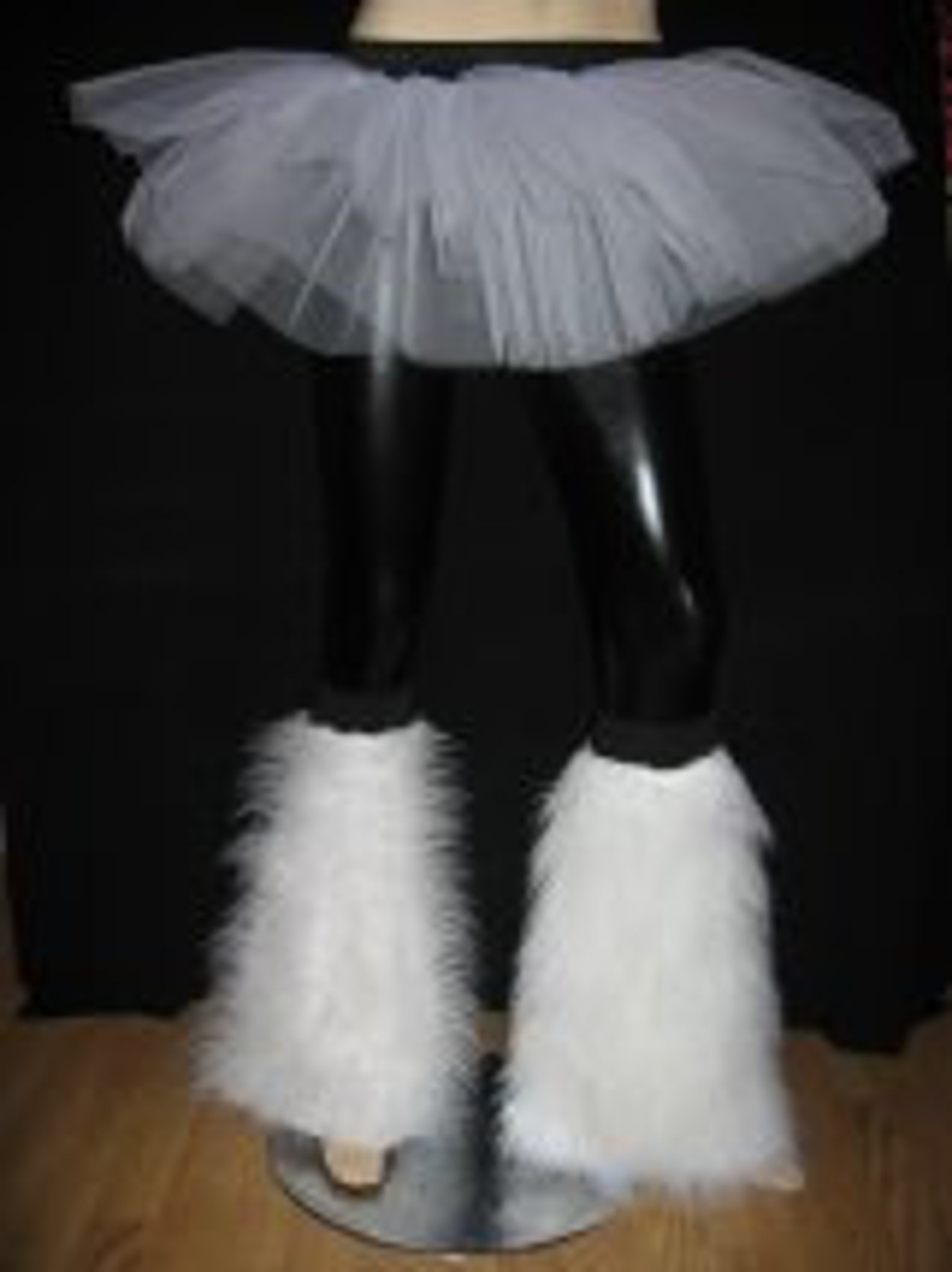 White Furry Fluffy Legwarmer & Tutu Skirt Boot Cover Halloween - Etsy