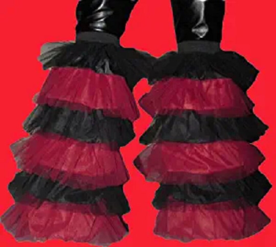Red Black Tulle Boot Cover Leg Warmer Flufy Style Tutu Legwarmer Boot ...