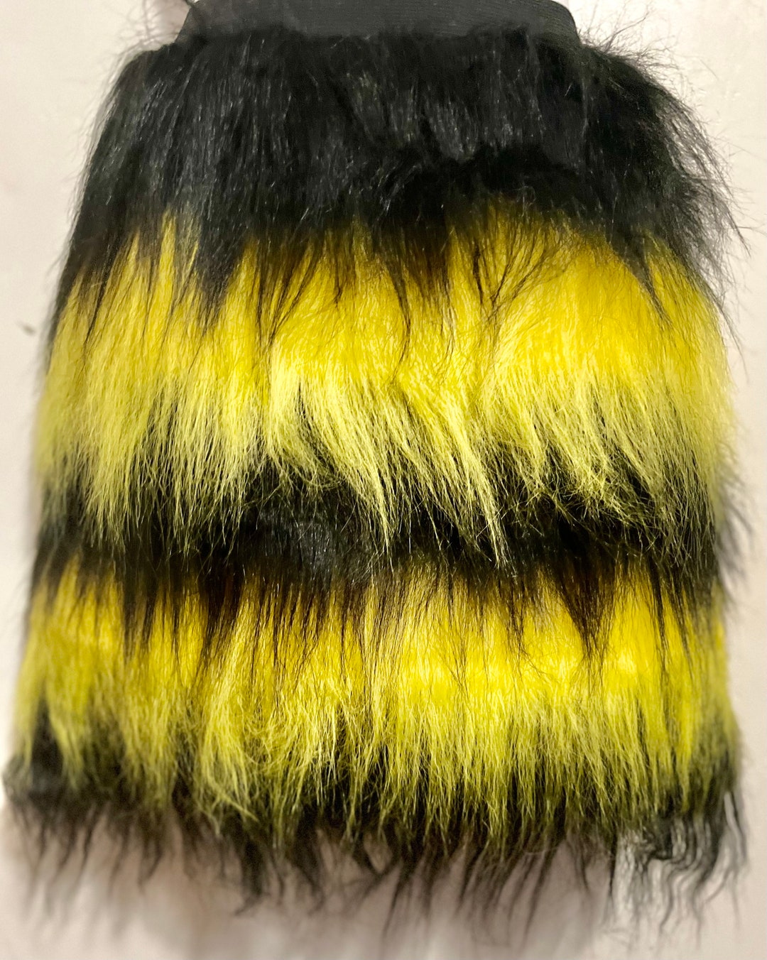 Yellow Black Fuzzy Furry Fluffy Skirt Halloween Costume Dance Clubwear ...