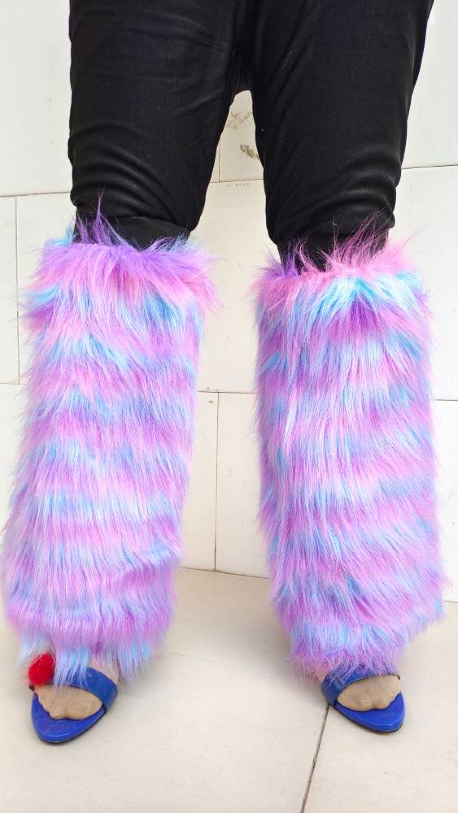 Light Purple Tone Color Multi Furry Fluffy Legwarmer Leg - Etsy