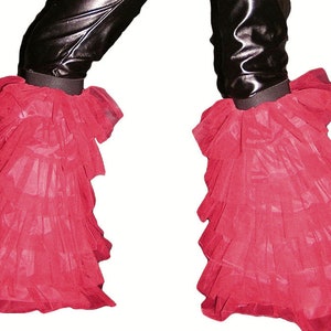 Pink Black Lime Orange Tulle Boot Cover Leg Warmer Flufy Style Tutu ...