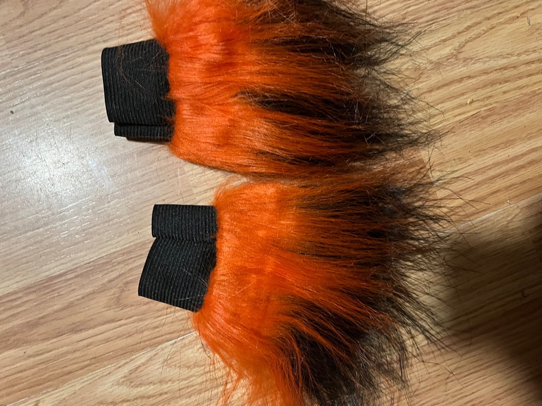 Hand Cuff Black Tone Color Multi Furry Fluffy Legwarmer Leg Warmer Boot ...