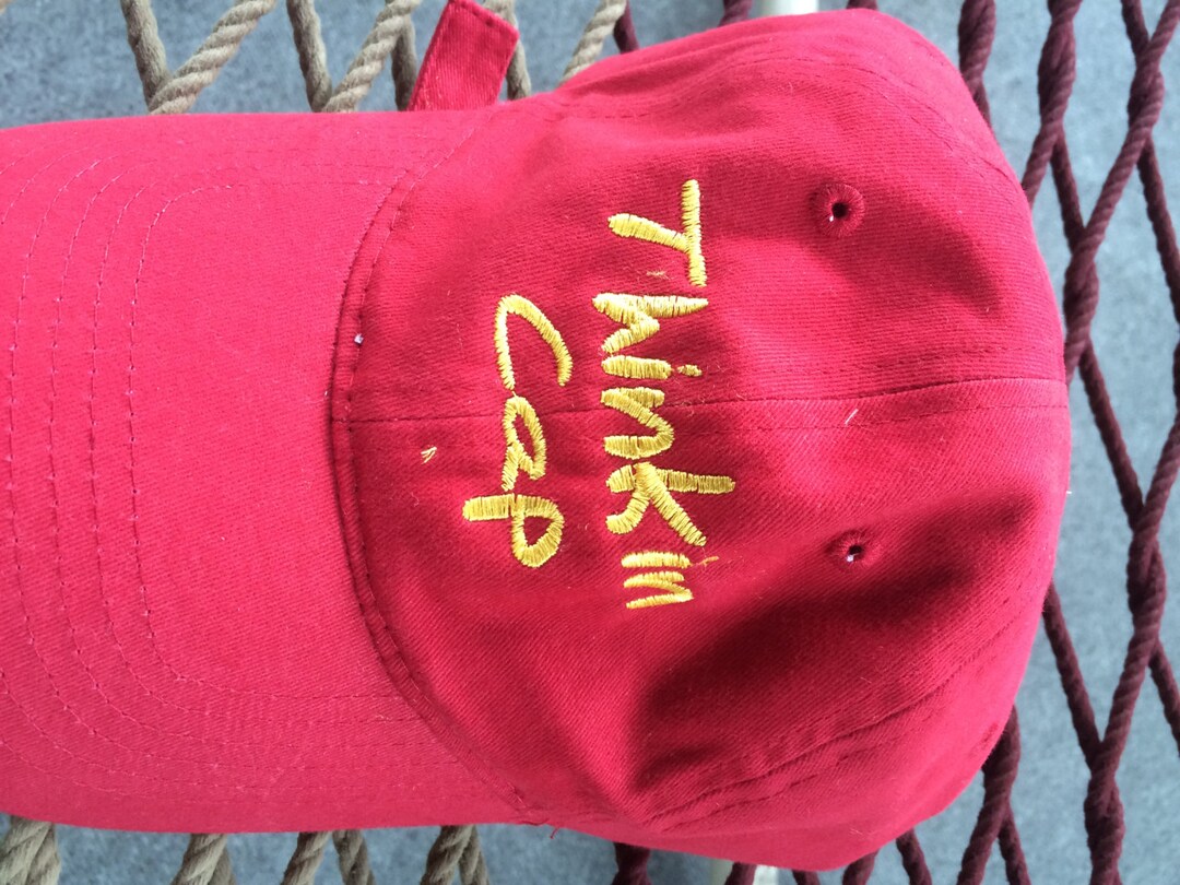 Thinkin Cap Red W/ Gold Lettering - Etsy