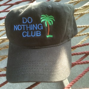 Do Nothing Club Cap Black Floppy W/blue Lettering - Etsy