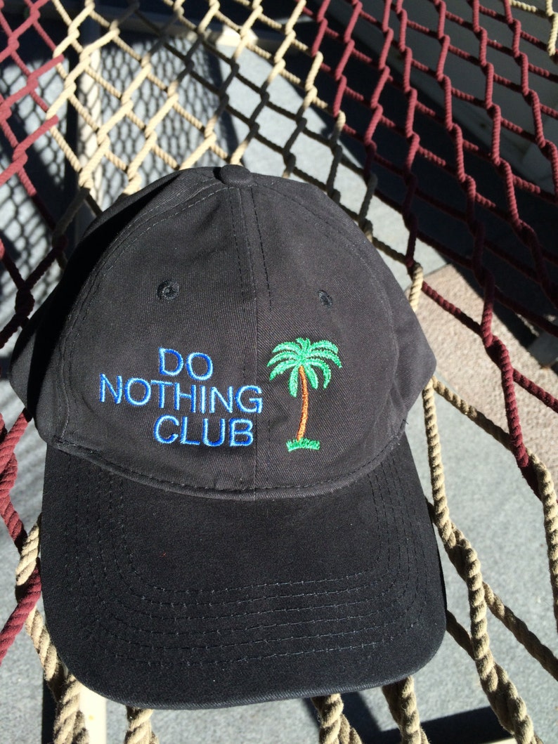 Do Nothing Club-black Flopy-(president W/ Palm Tree on the Back) - Etsy