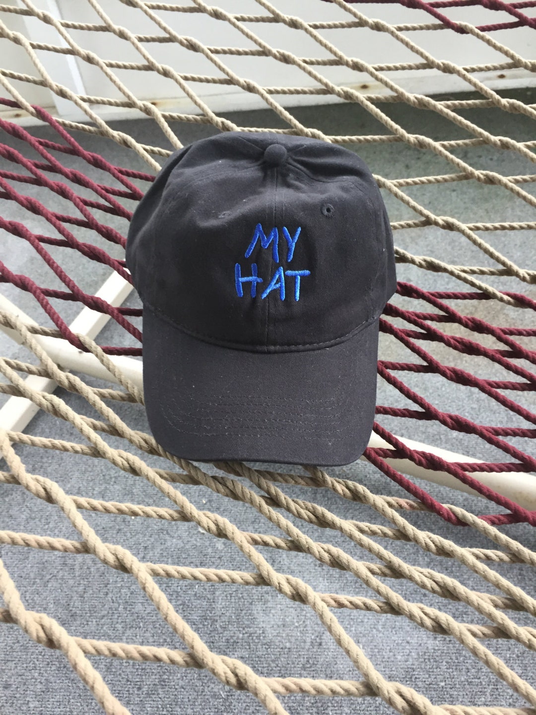 My Hat Black Hat With Jay Blue Lettering - Etsy