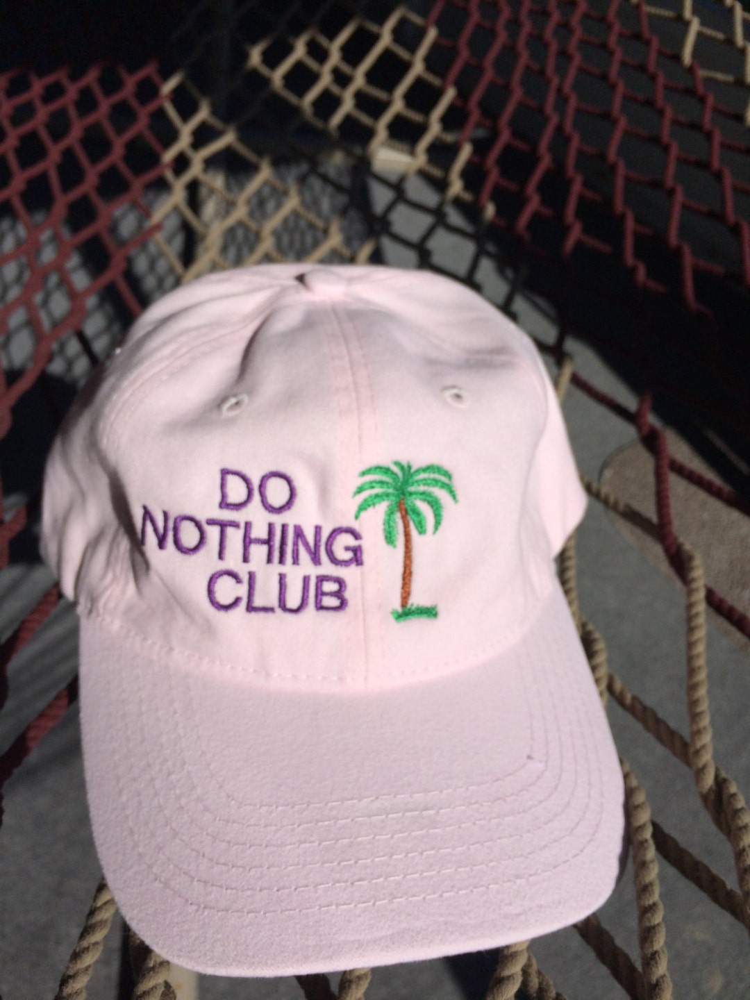 Do Nothing Club-pink W/purple Letters- (president W/palm Tree on the ...
