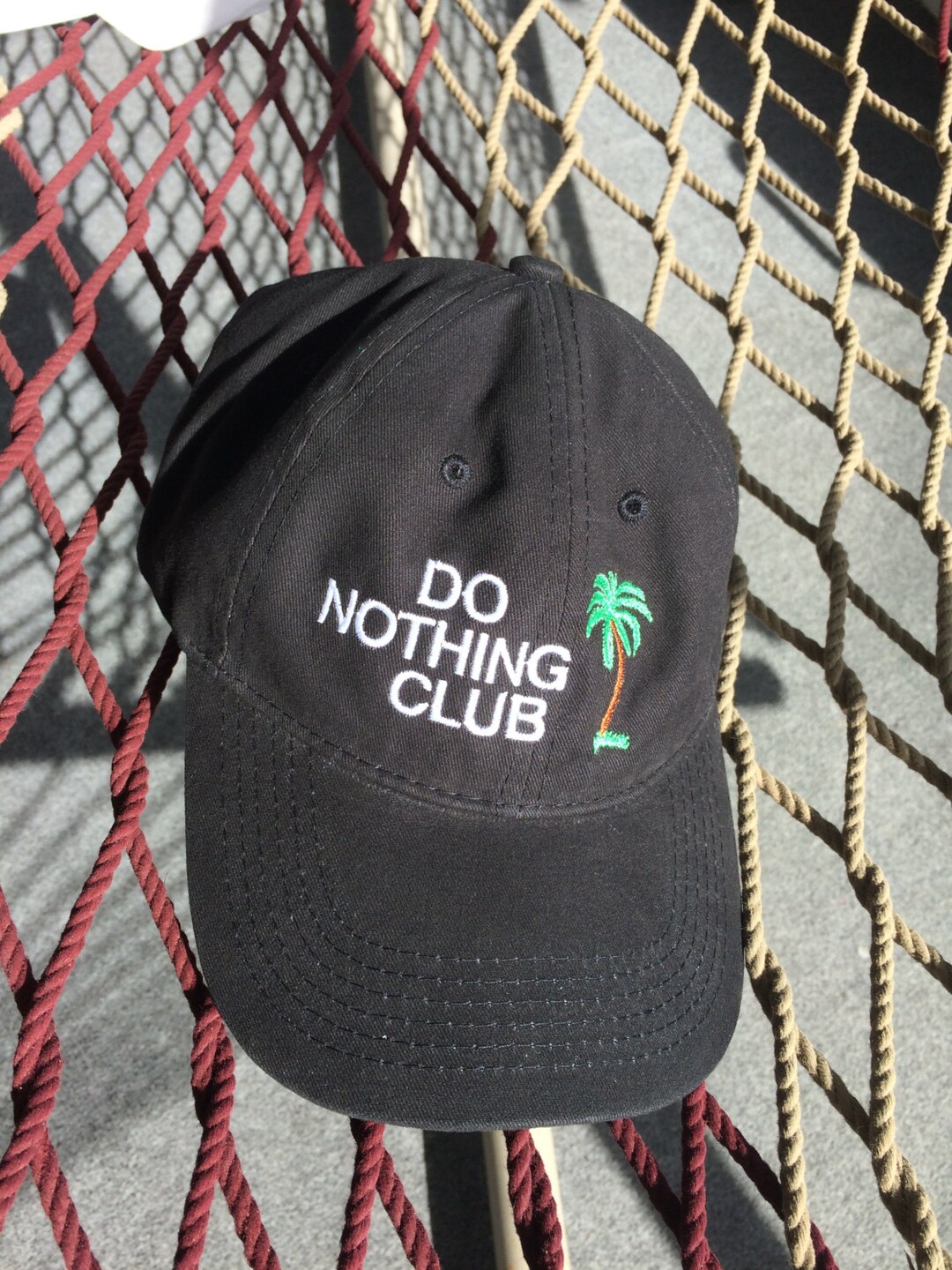 Do Nothing Club - Black Cap With White Letters - Etsy