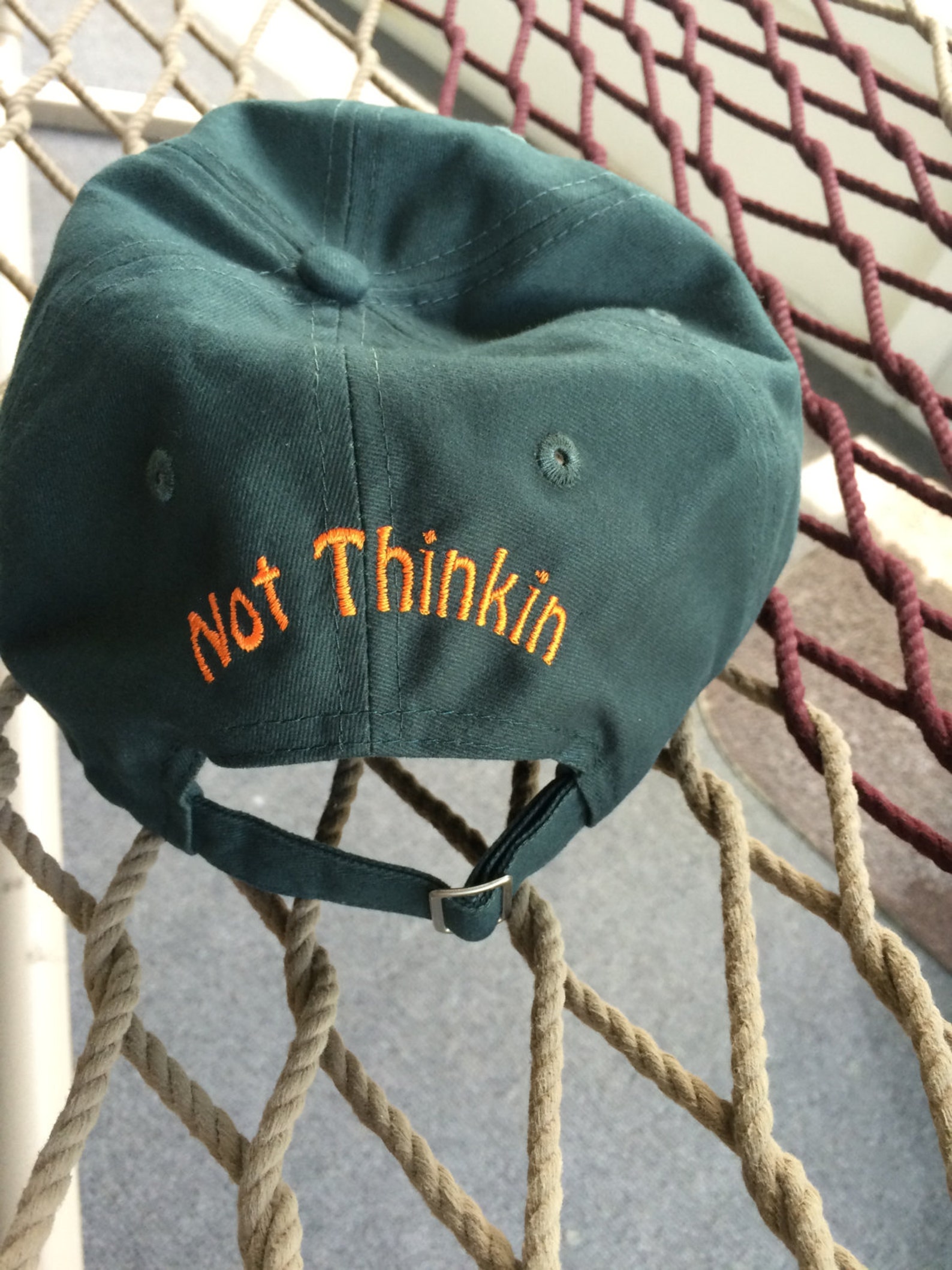 Thinkin Cap - Forest Green W/orange Lettering - Etsy UK