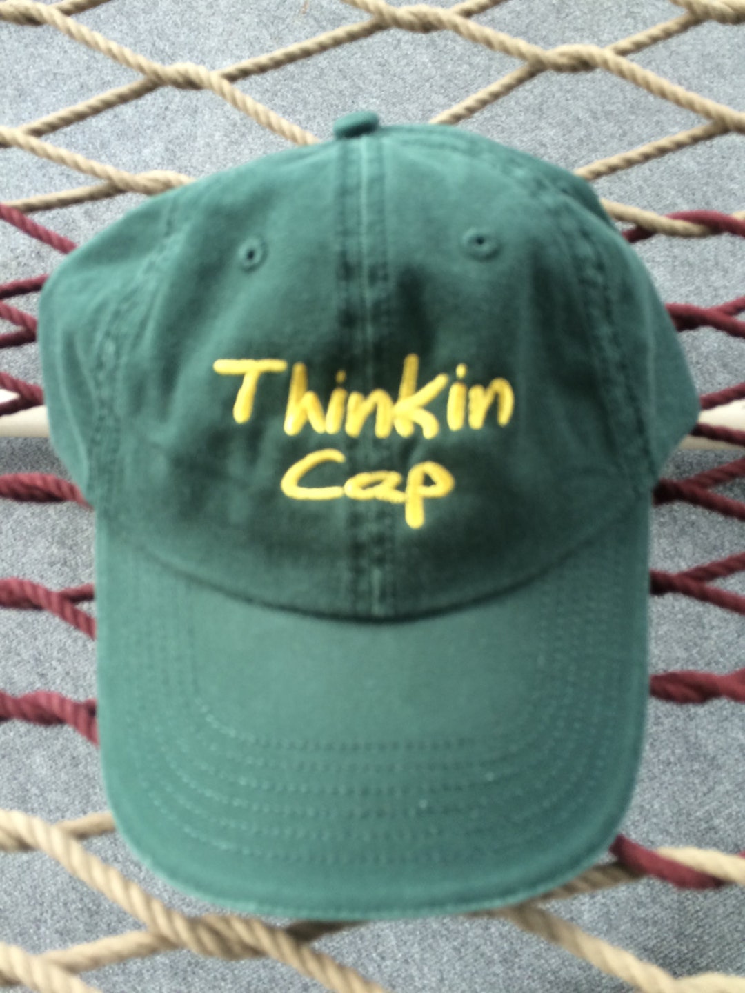 Thinkin Cap - Forest Green W/gold Lettering - Etsy