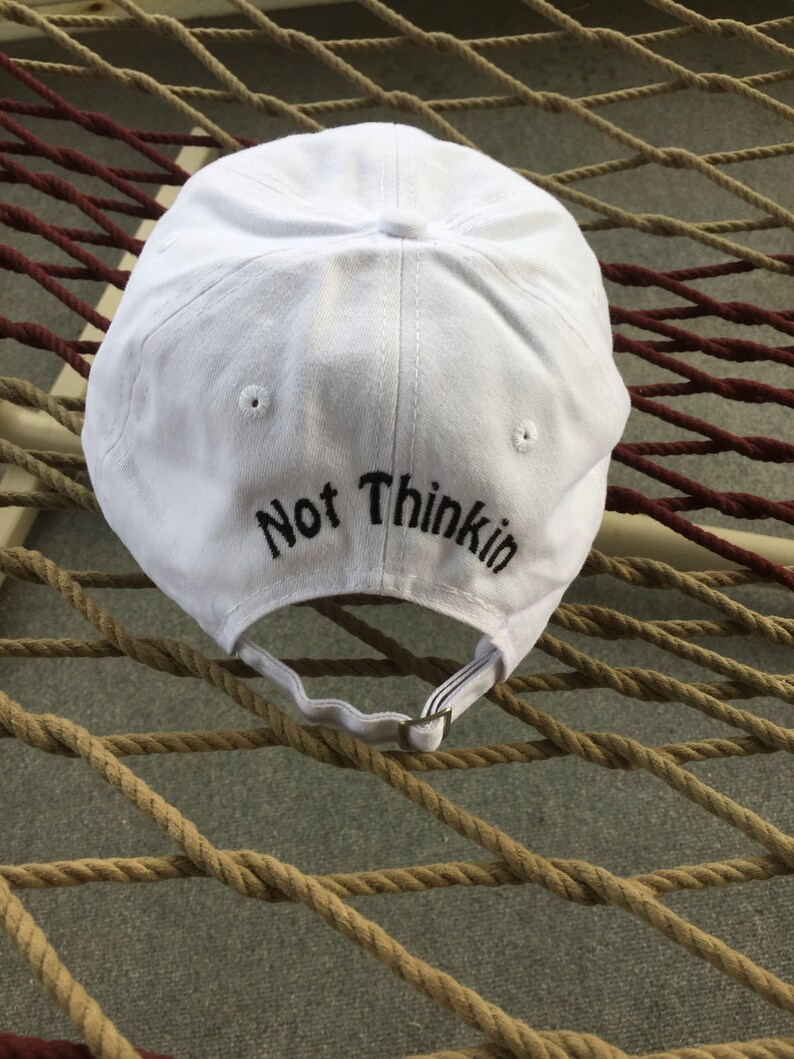 Thinkin Cap White With Black Lettering Reverses to Say - Etsy