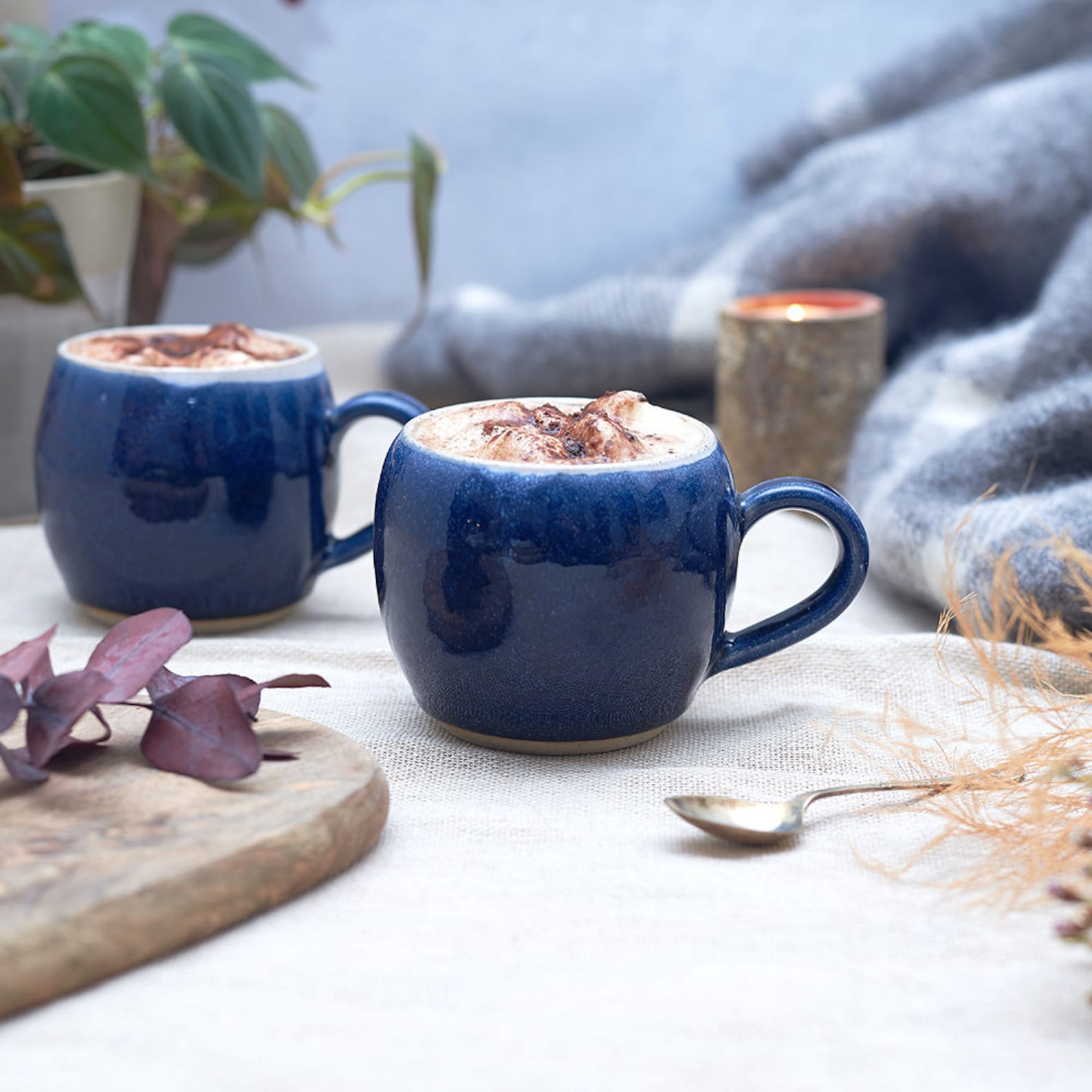 Ceramic Snug Mug - Midnight Blue Glaze - Etsy UK