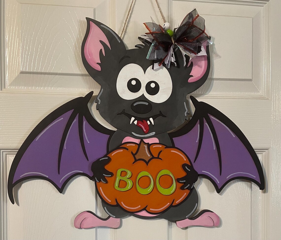 3D Wooden Bat Door Hanger - Etsy