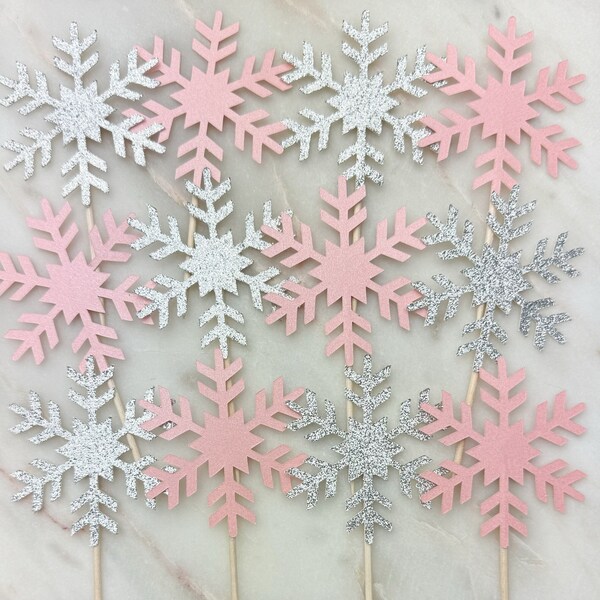 Snowflake Cupcake Toppers - Etsy