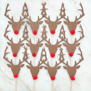 Rudolf Red Nosed Reindeer Cupcake Toppers, Set of 12 | Christmas ...