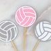 Volleyball Cupcake Toppers, 12 Volleyball Toothpicks Volleyball Party ...