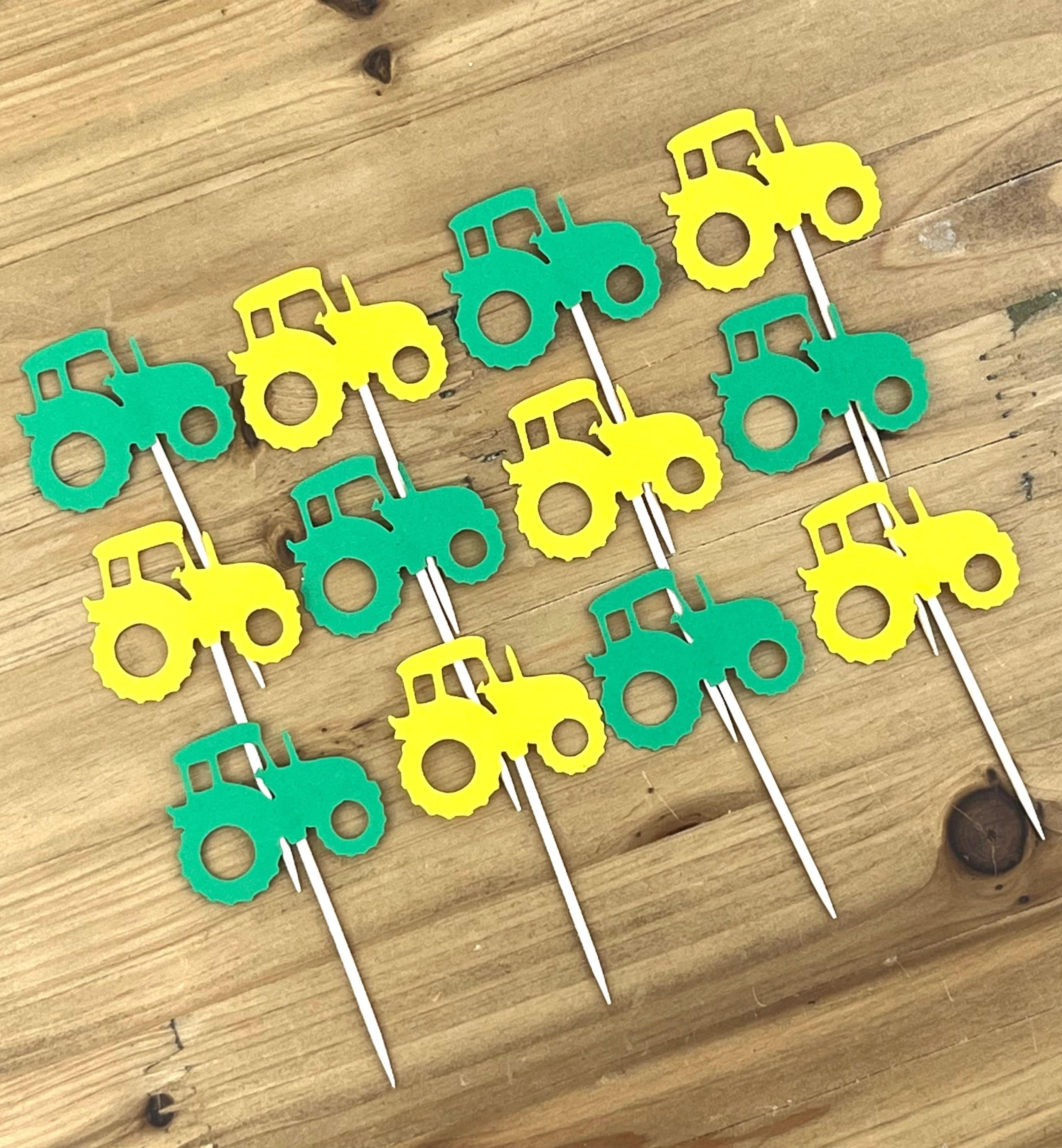 Tractor Cupcake Toppers 12 Tractor Party Cake Topper Farm - Etsy