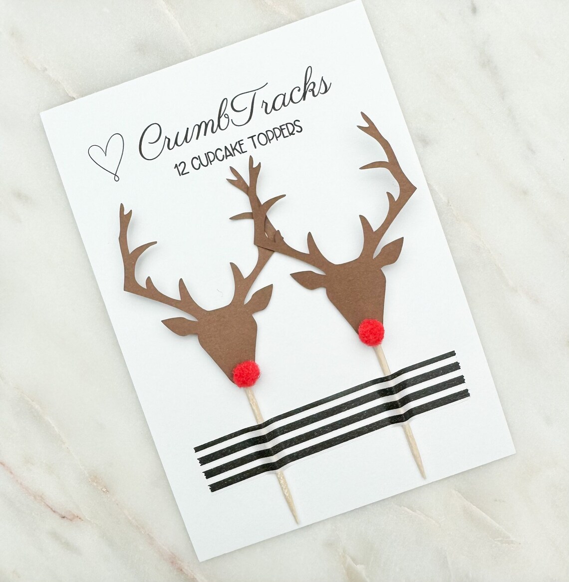 Rudolf Red Nosed Reindeer Cupcake Toppers: Christmas Party Decorations ...