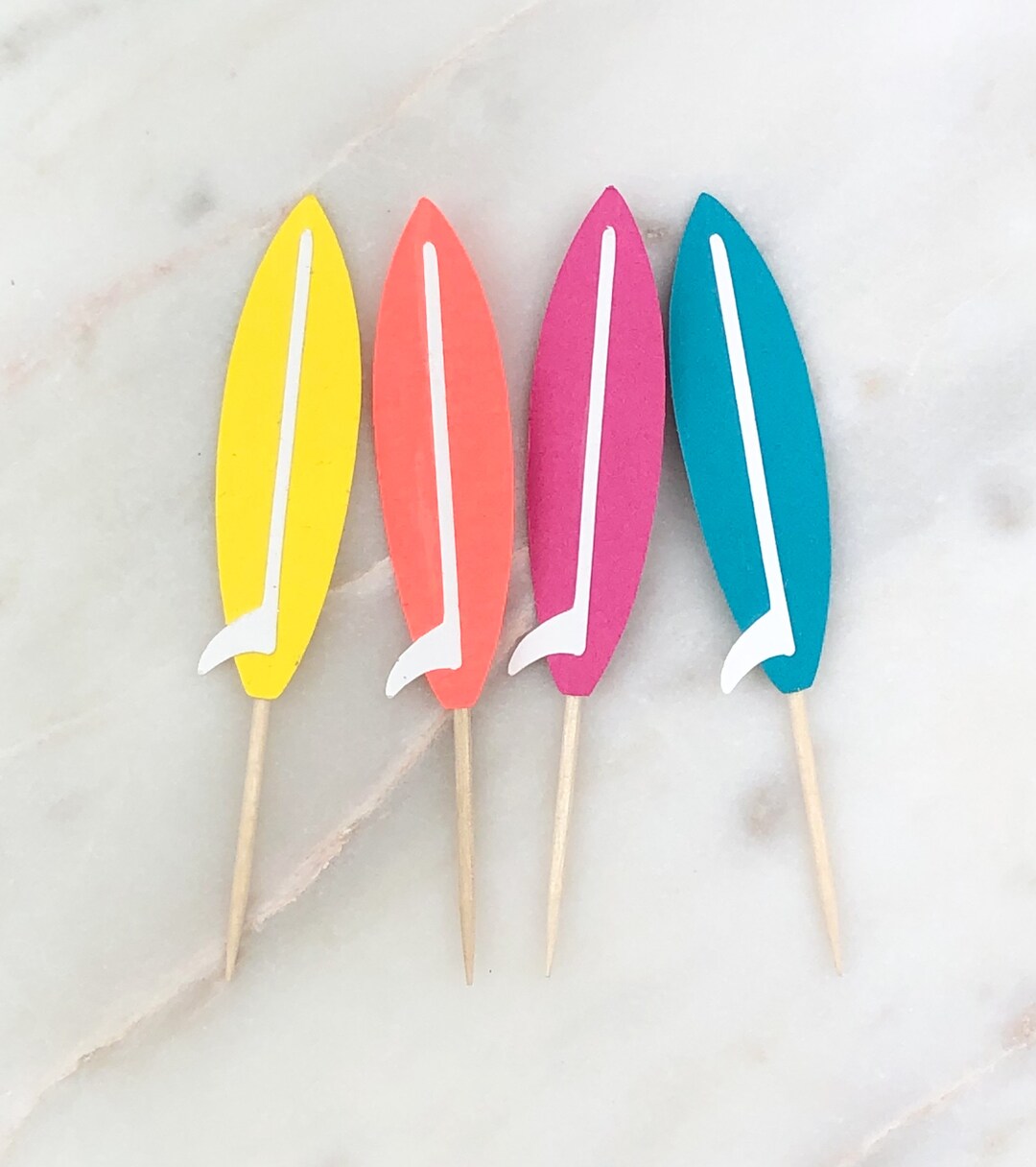 Surfboard Cupcake Toppers 12 Luau Surf Party Pool Party - Etsy
