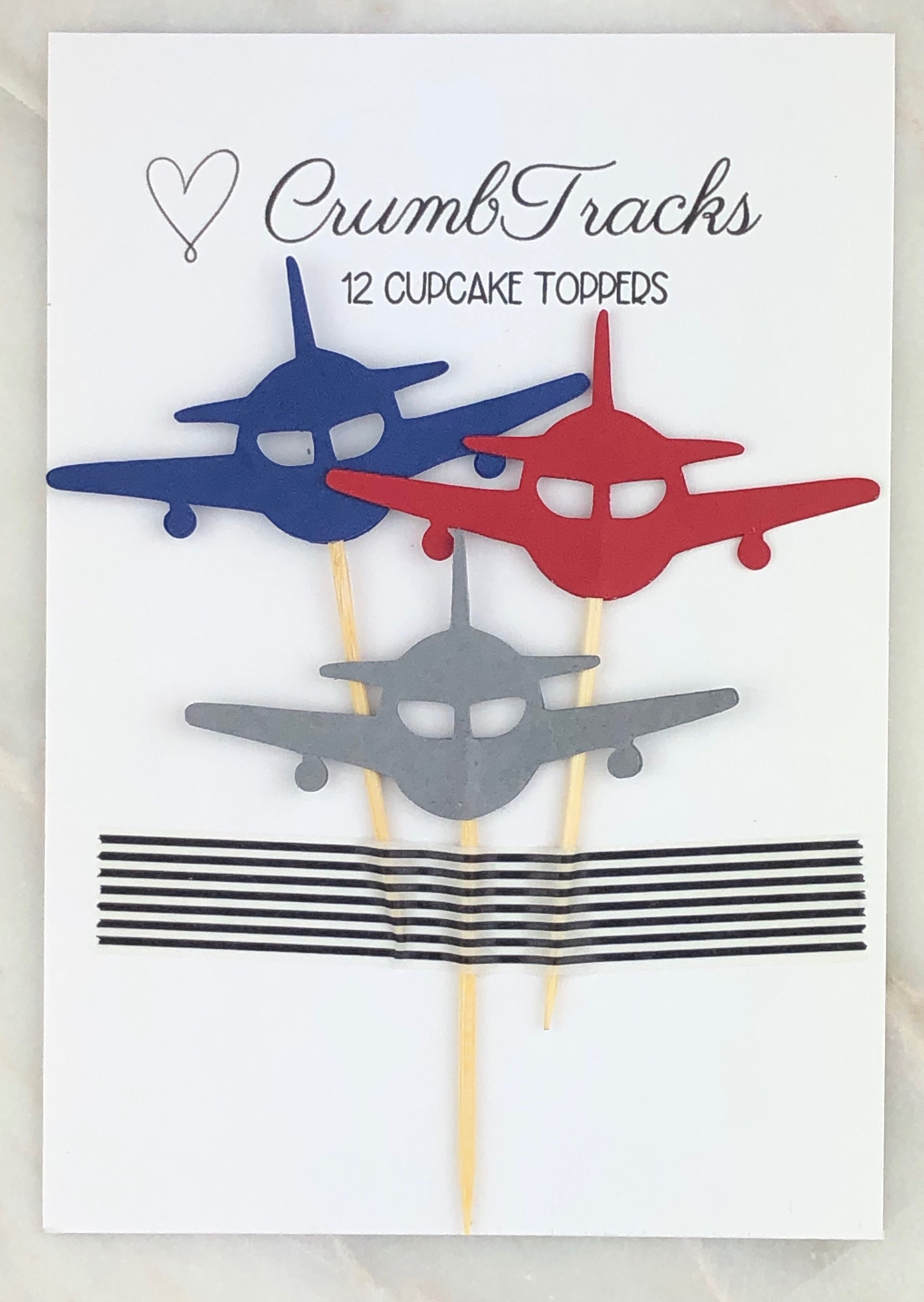 Avión Cupcake Toppers 12 / Palillos de dientes de avión / | Etsy