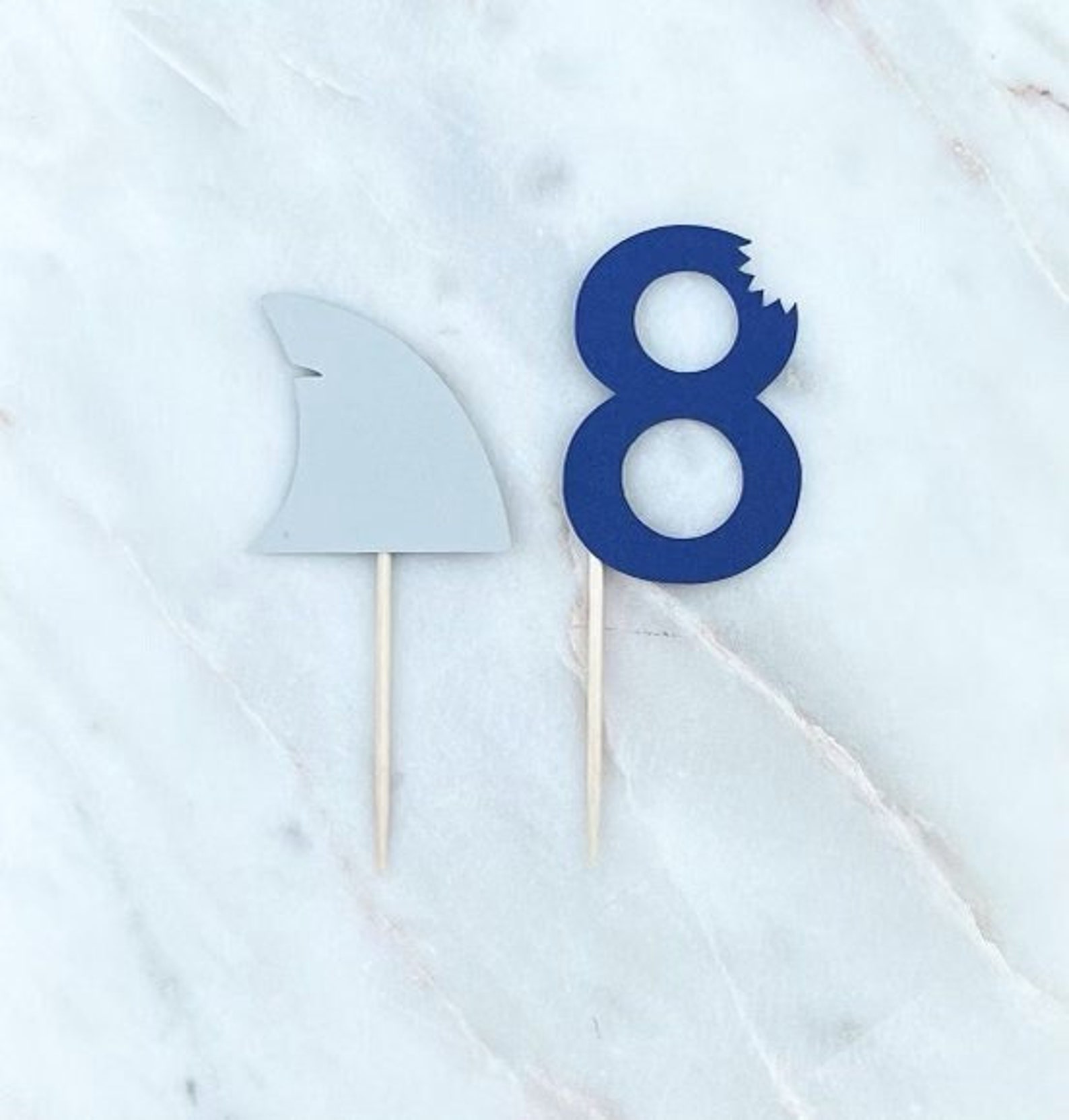 Shark Fin Cupcake Toppers: Shark Week Party Decorations - Set of 12 - Etsy