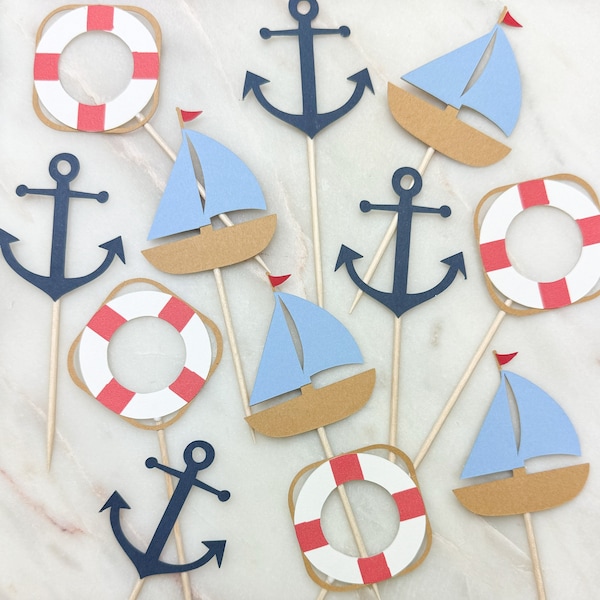 Sailboat Cupcake Toppers - Etsy