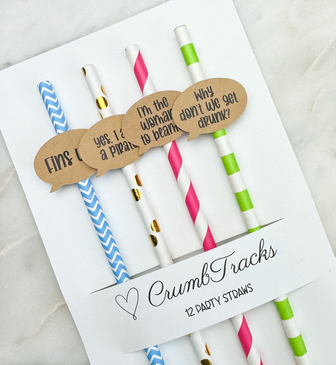 Margaritaville Theme Paper Straws, Set of 12 | Jimmy Buffett Party ...