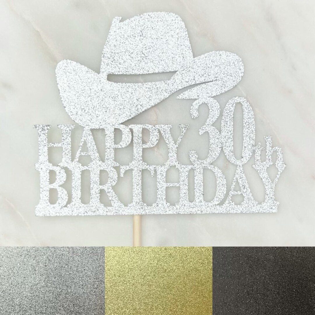 Cowboy Hat Cake Topper | Custom Age Cake Topper | Western Theme ...