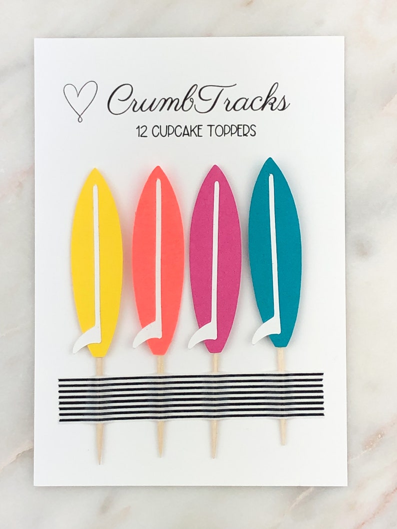 Surfboard Cupcake Toppers: Luau, Beach, Summer Birthday Party ...