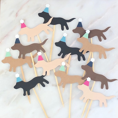 Editable Dog Birthday Cupcake Toppers Puppy Pawty Toppers - Etsy