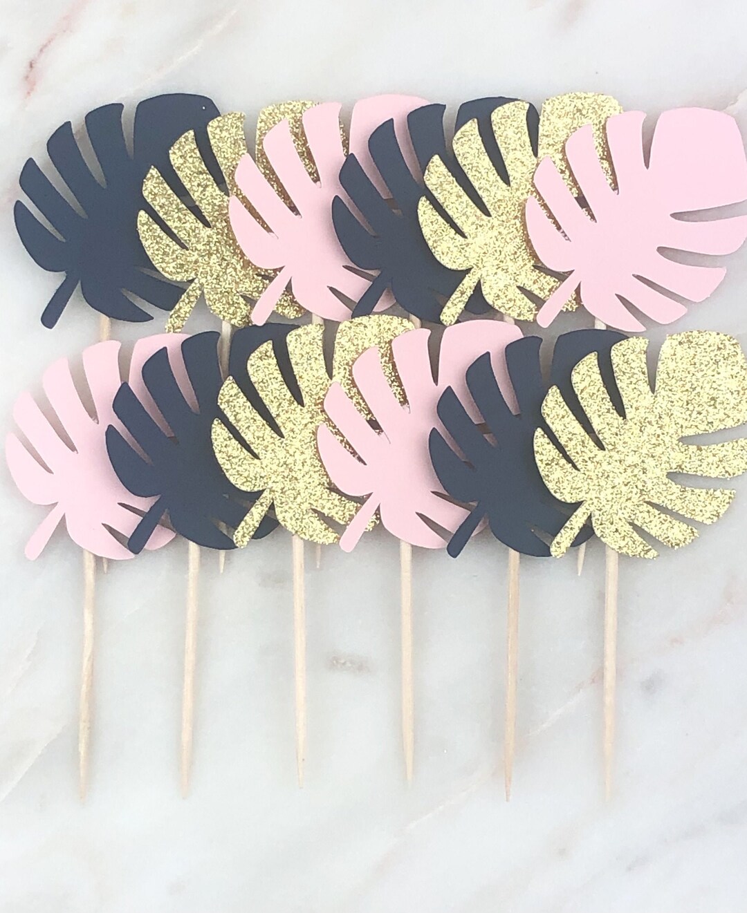 Palm Leaf Cupcake Toppers, 12 | Gender Reveal Party | Gender Reveal ...