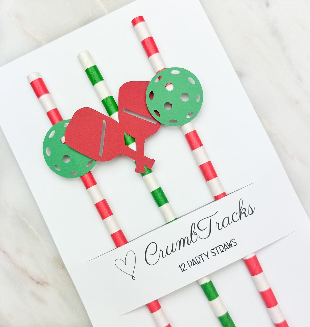 Pickle Ball Christmas Party Straws, Set of 12, Pickleball Cocktails ...