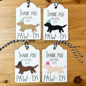 Puppy Dog Birthday Gift Tags, Set of 4 dog Party Treat Bags Goody Bag ...